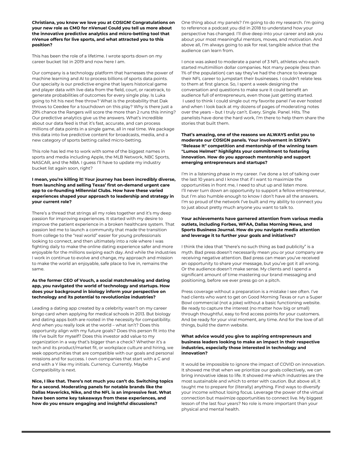 Christiana Yebra: 2024 Woman To Watch – COSIGN Magazine